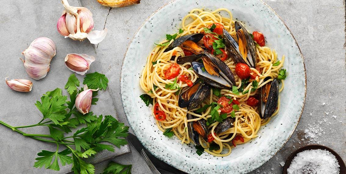 Svenskodlad spaghetti med blåmusslor | Kungsörnen